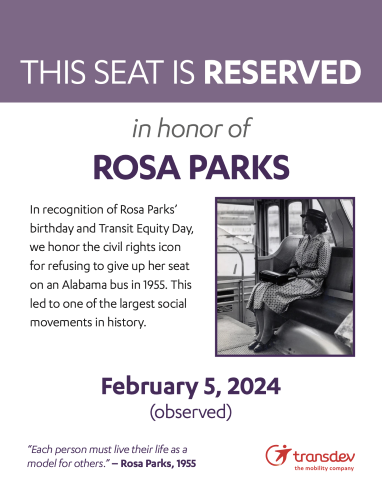 JP Transit Observes Rosa Parks Birthday - Jefferson Parish Transit